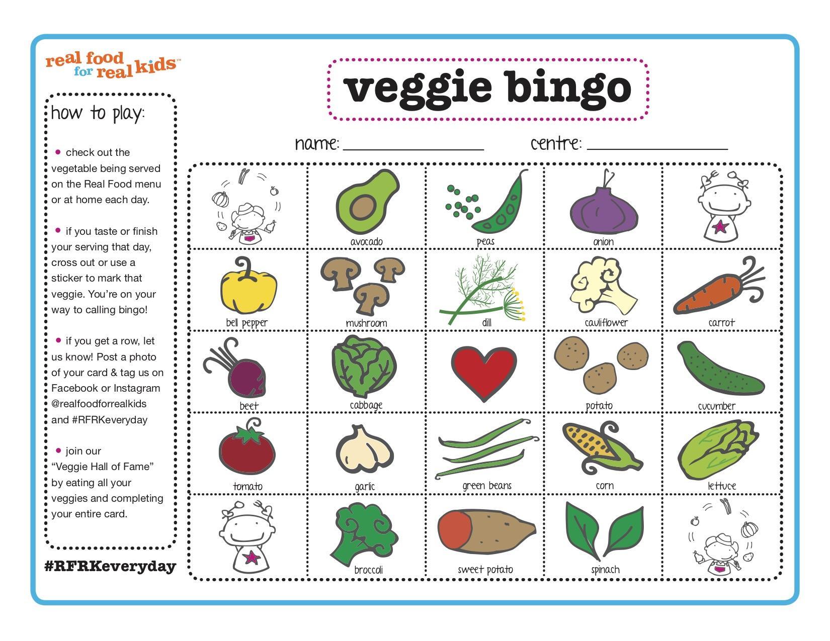 veggie bingo - Real Food For Real Kids